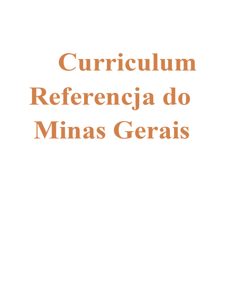 Podstawowy Program Nauczania Minas Gerais | PDF