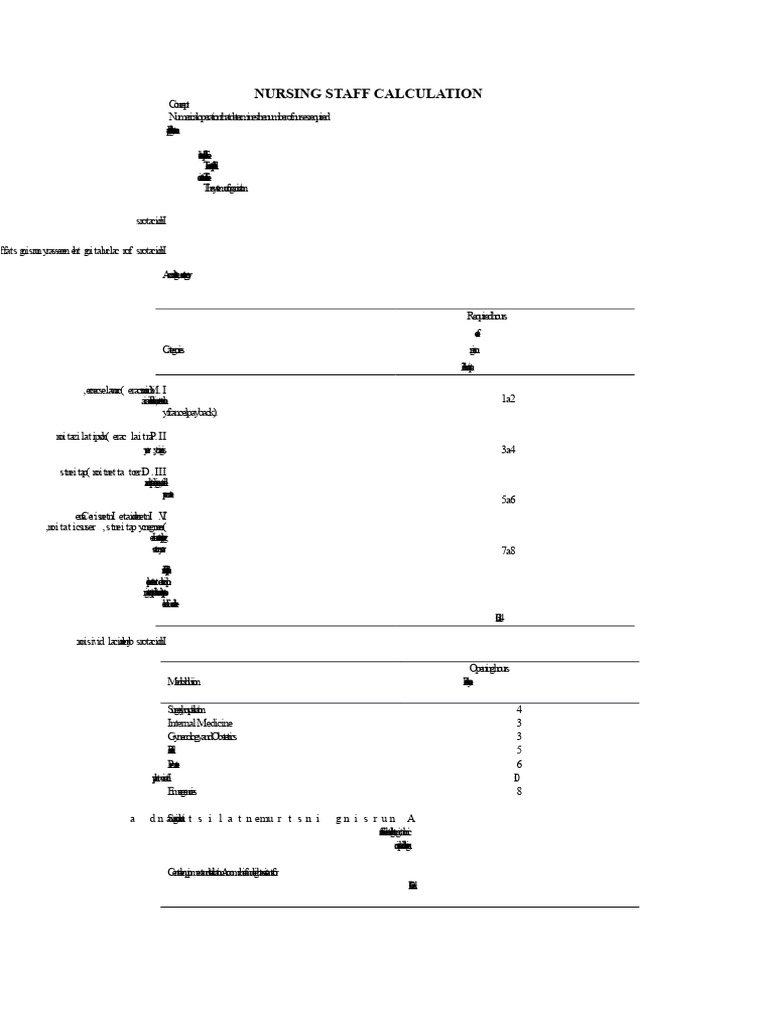 Nursing Staff Calculation Guidelines | PDF | Health Care | Medicine
