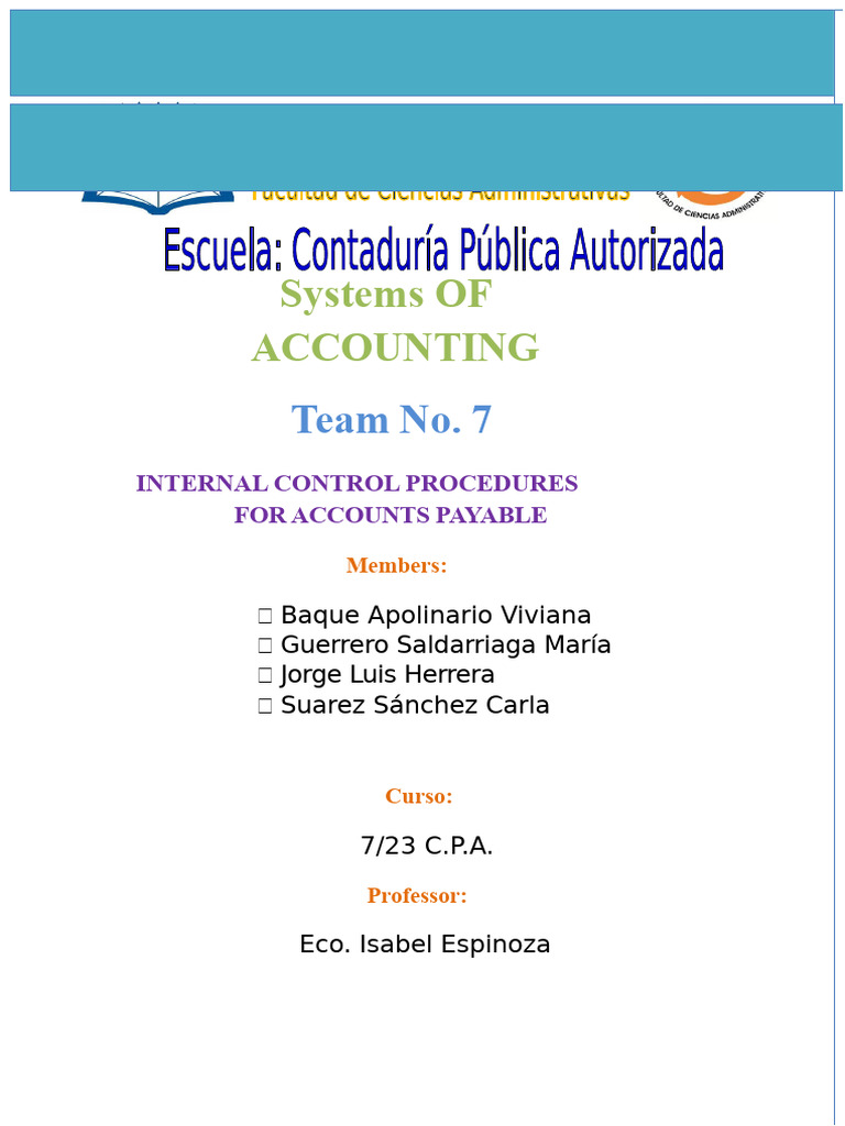 Internal Control Procedure For Accounts Payable | PDF | Accounts Payable | Internal Control