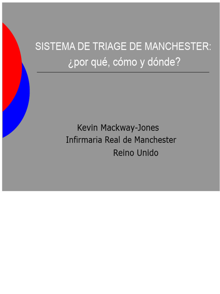 Sistema de Triage de Manchester: Guía Completa | PDF | Cuidado de la ...
