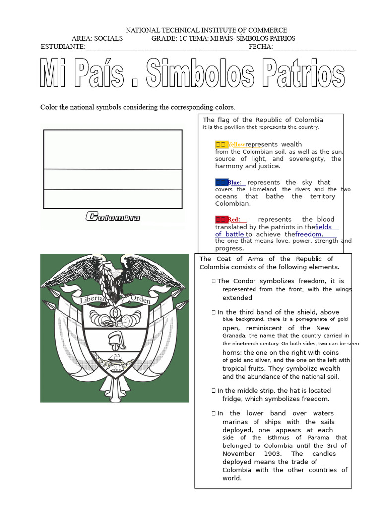 Patriotic Symbols Sheet Partial Evaluation | PDF | Flag | National Symbols
