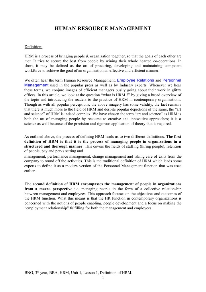 Understanding Human Resource Management | PDF | Human Resource ...
