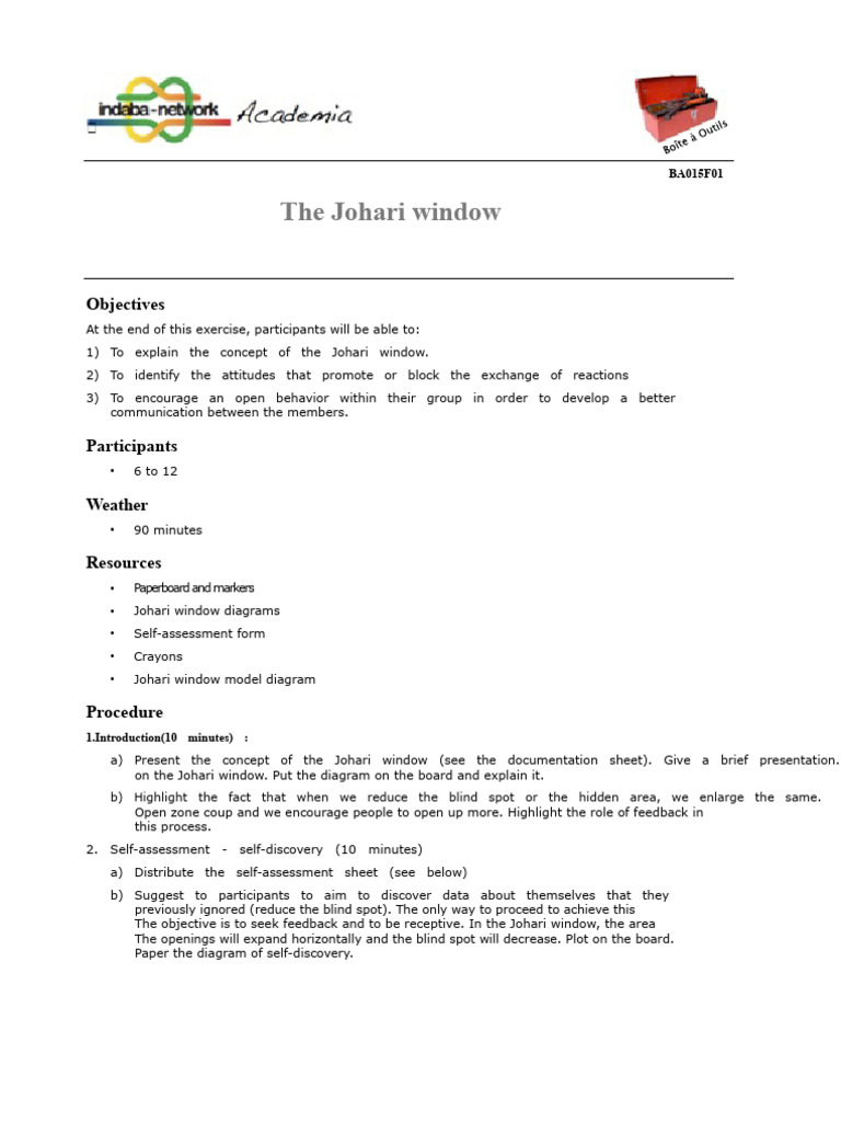 Understanding the Johari Window Model | PDF | Communication | Human ...
