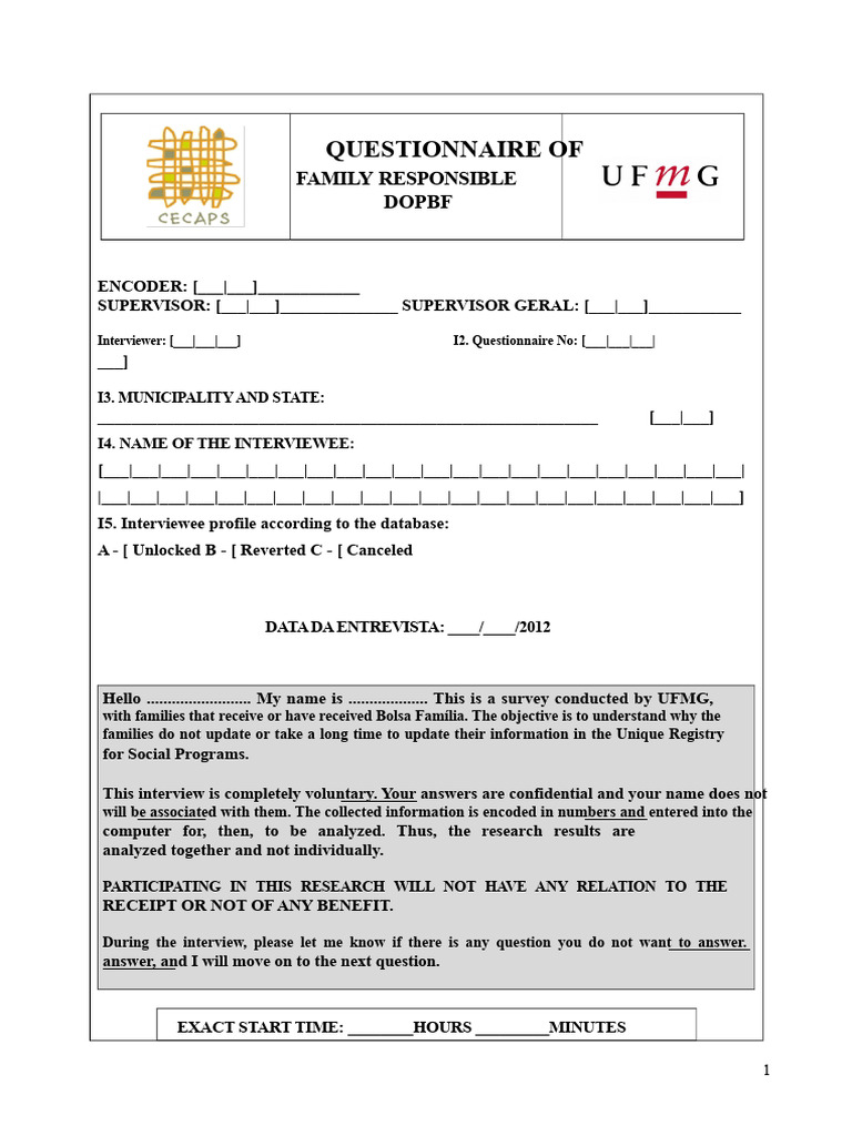 Questionnaire - Family | PDF