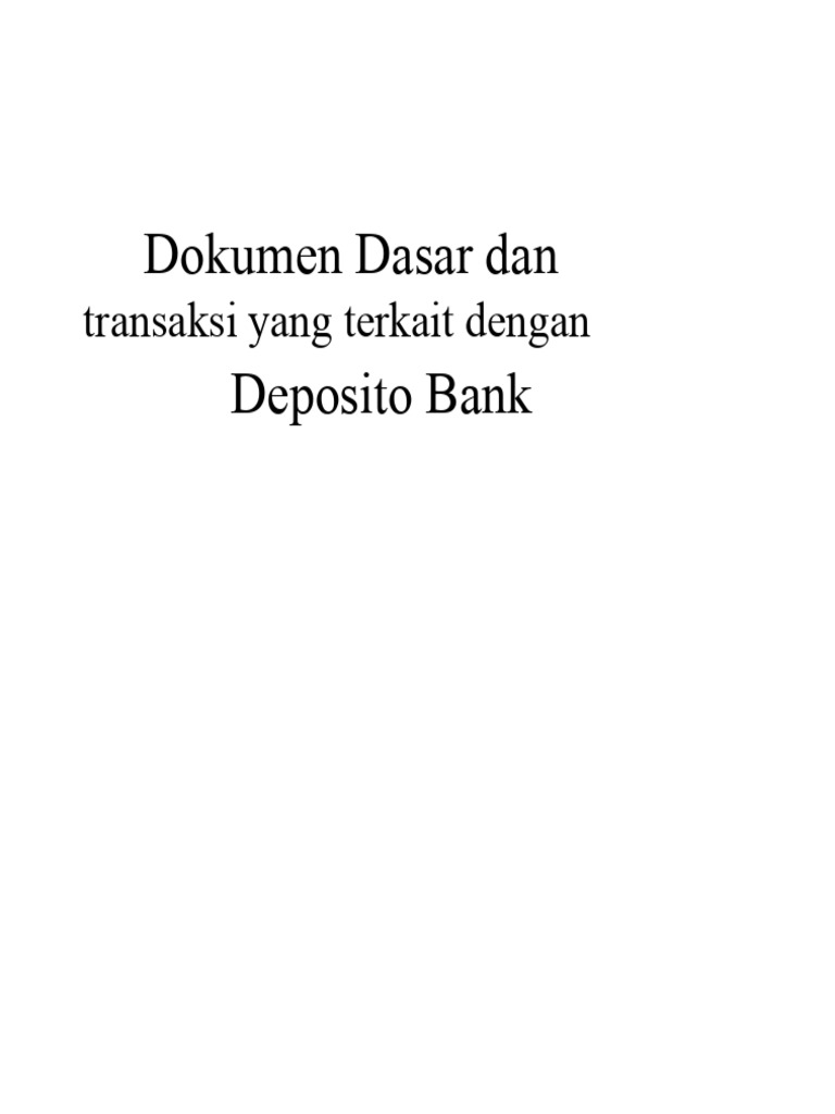 Jenis Rekening Bank dan Transaksi Dasar | PDF