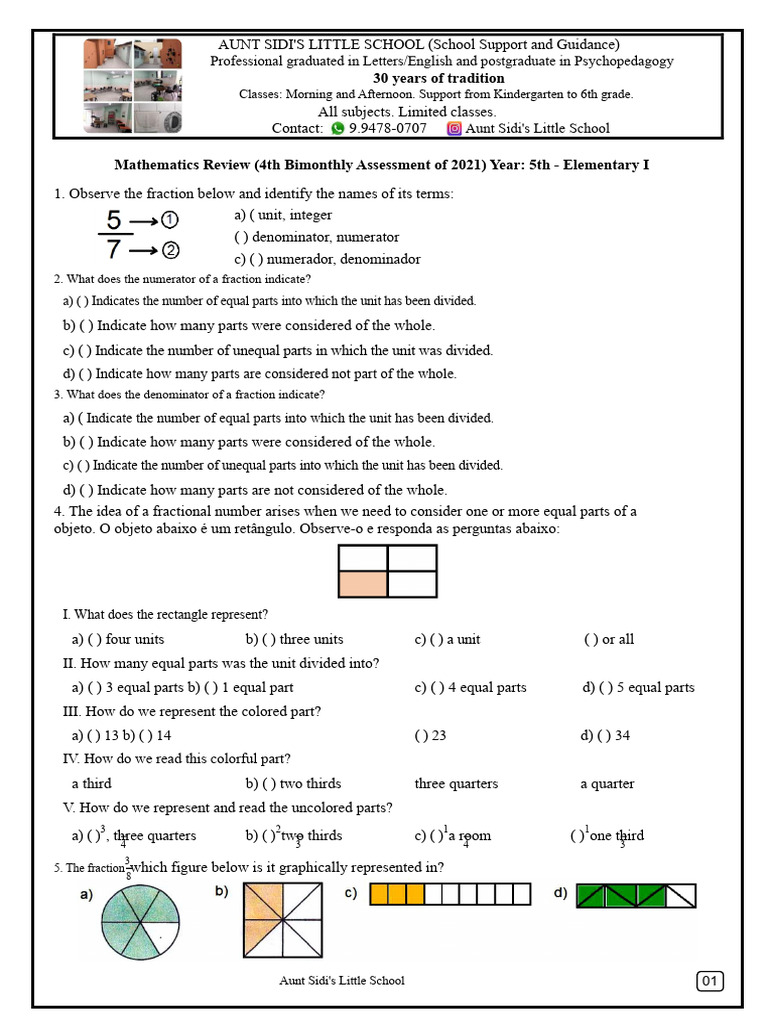 Mathematics Review 5th Grade (4th Quarter) | PDF | Mathematics ...