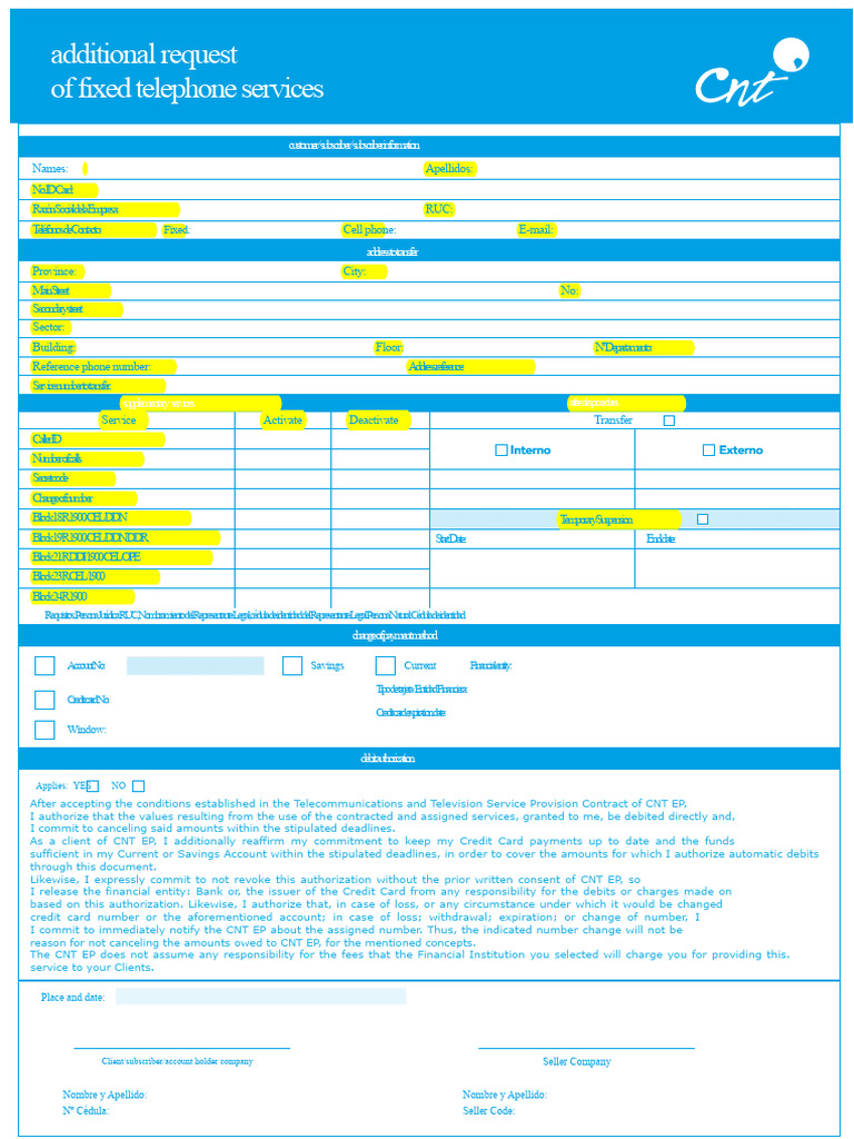 Call Registration Activation Form CNT 2018 | PDF | Credit Card | Debits ...