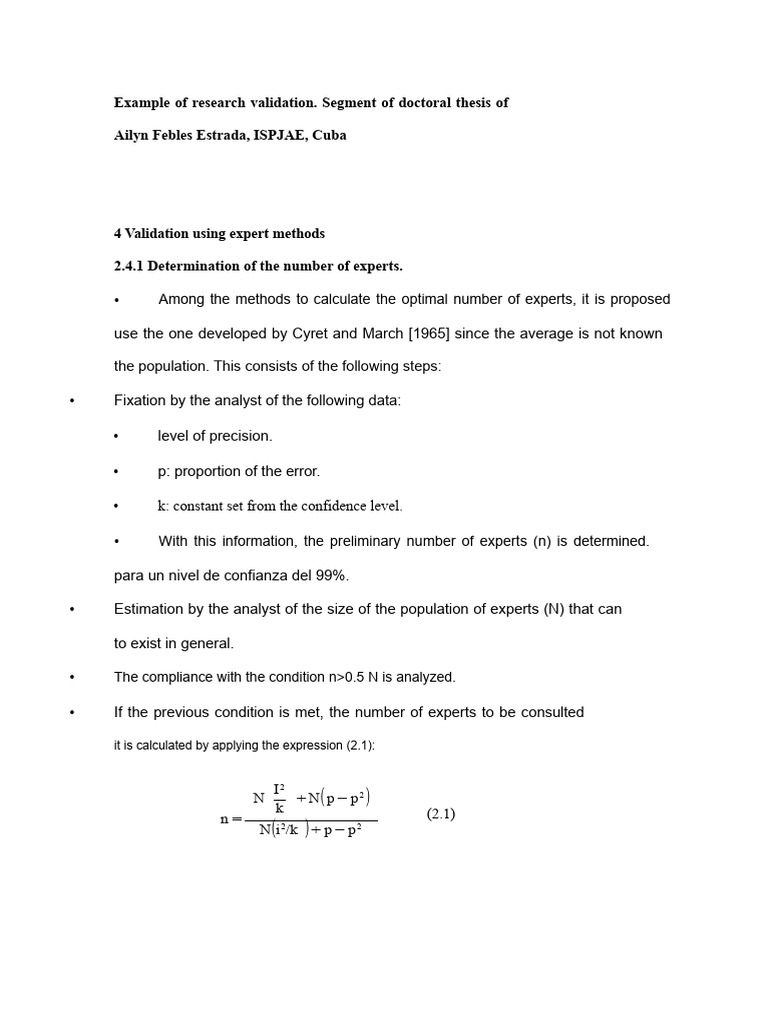 Expert Validation Methods in Research | PDF | Expert