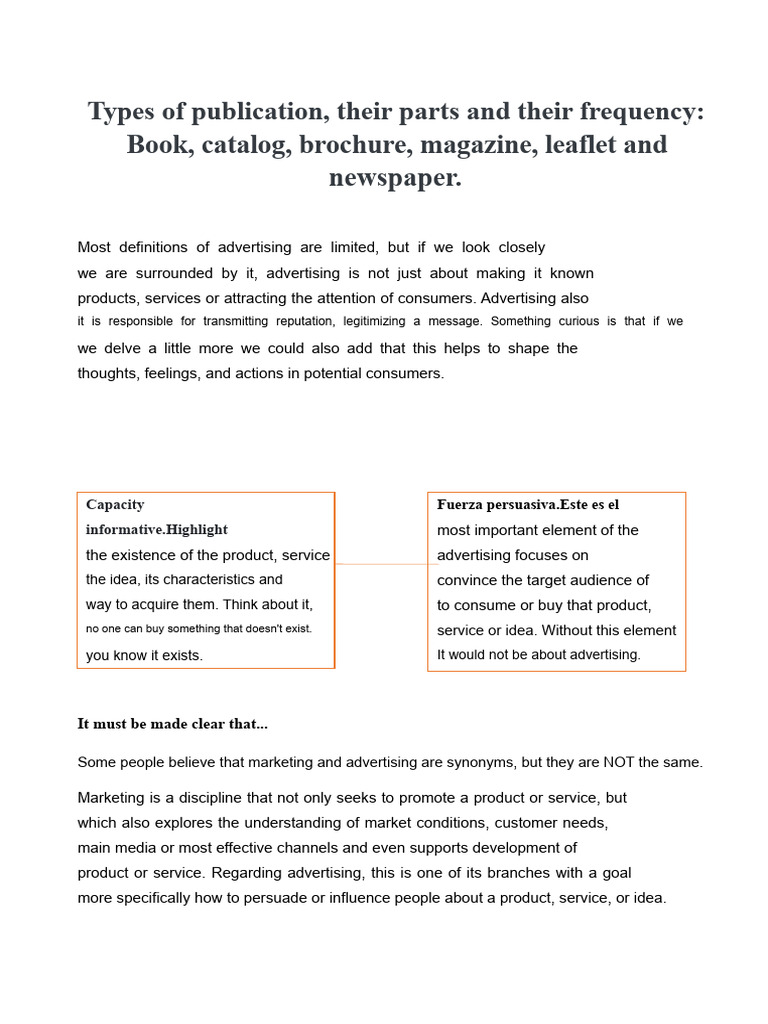 TYPES OF PUBLICATION MAGAZINE, BOOK, TRIFOLD BROCHURE, NEWSPAPER ...
