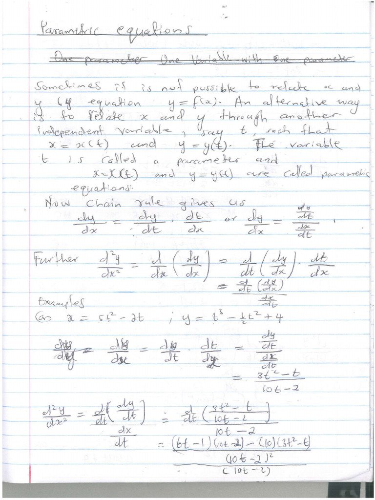 Parametric Equation Advance Calculus | PDF