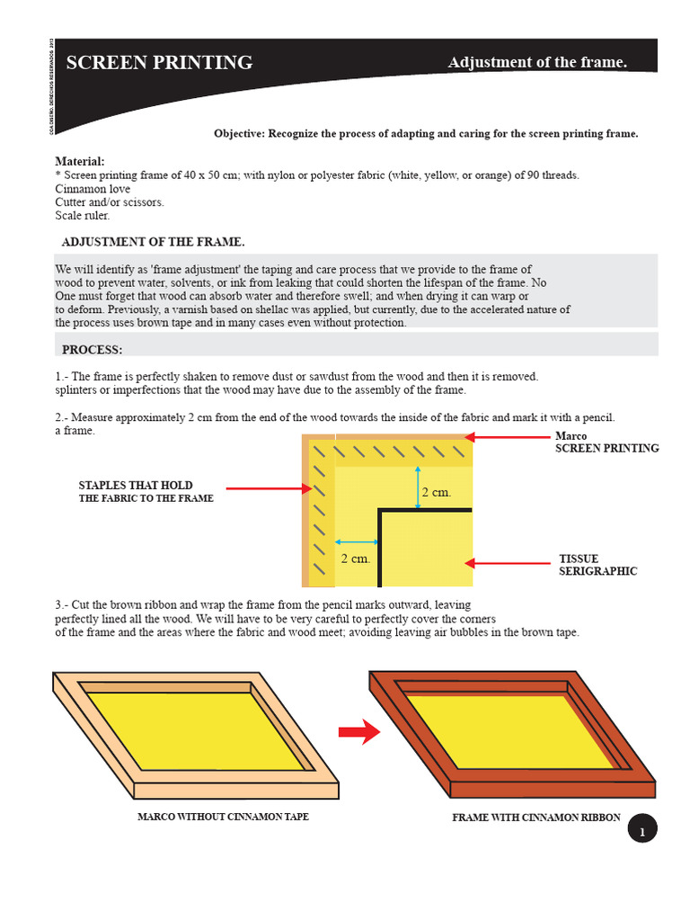 Screen Printing Exercises | PDF | Exposure (Photography) | Ink