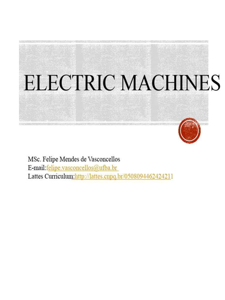 Class 1 Electric Machines - Elementary Concepts of AC and DC Machines | PDF | Electric Motor ...