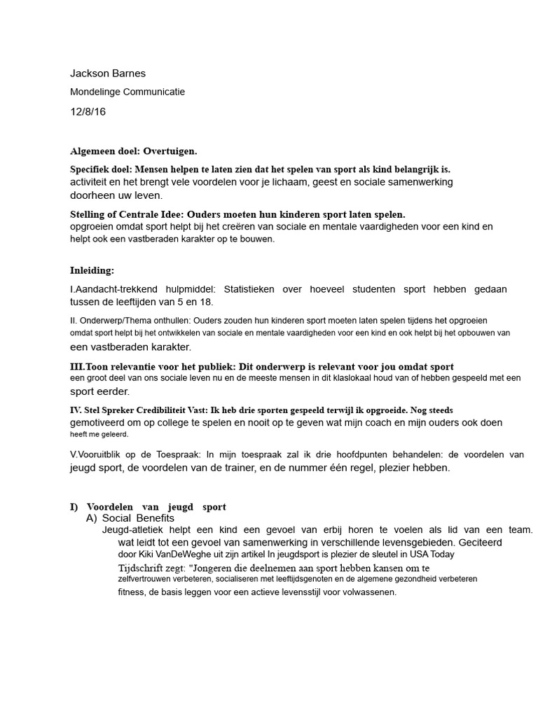 Overtuigende Toespraak Structuur | PDF