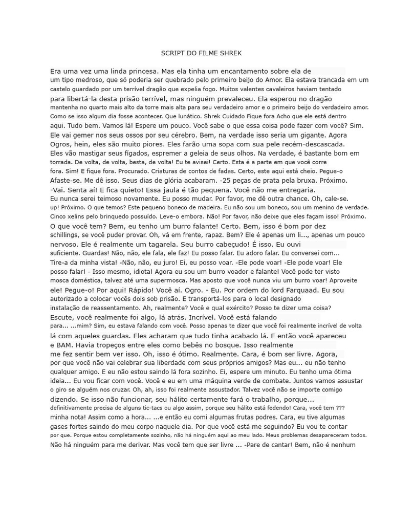 roteiro do shrek | PDF | Amor