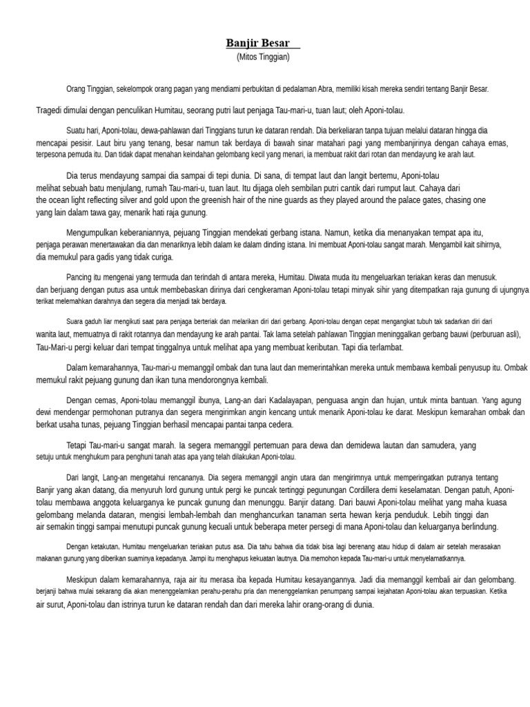 Mitos Banjir Besar Orang Tinggian | PDF