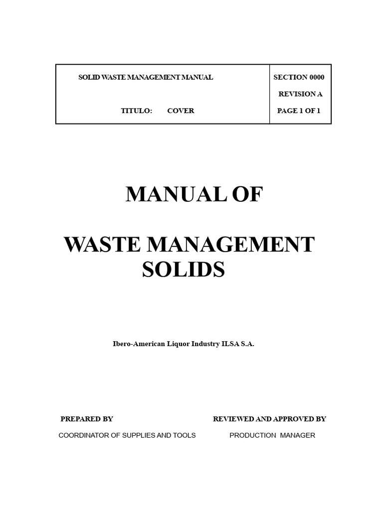 Solid Waste Management Manual Guide | PDF | Waste Management ...