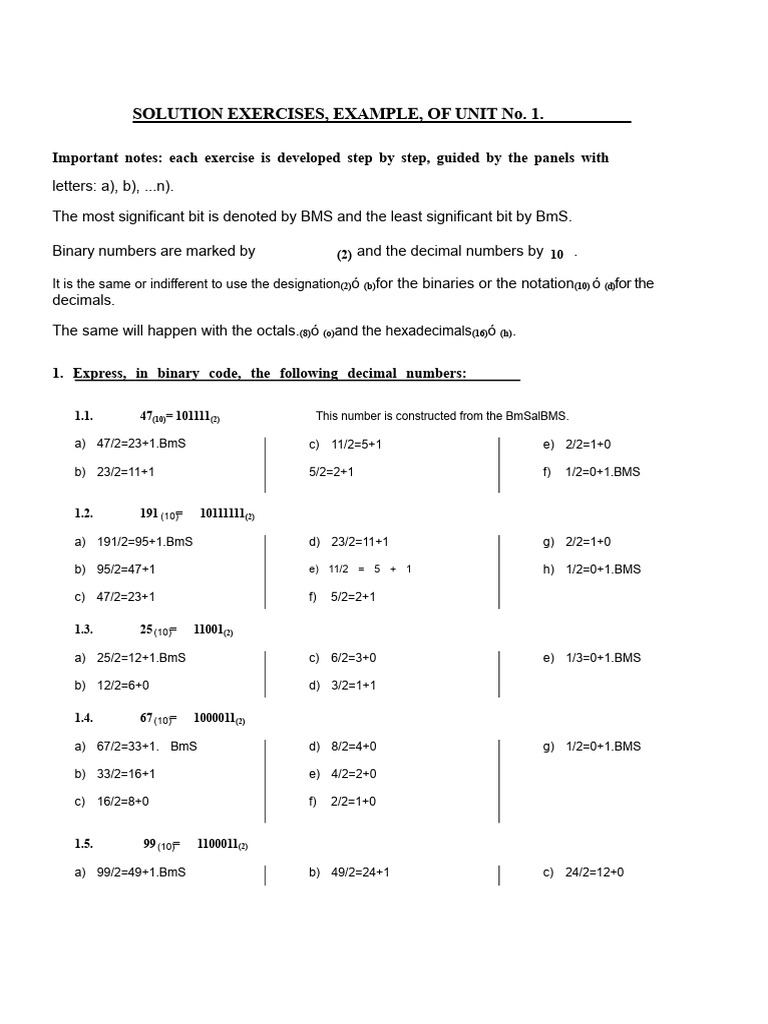 Solved Examples of Numbers in Different Bases and Conversion Between ...