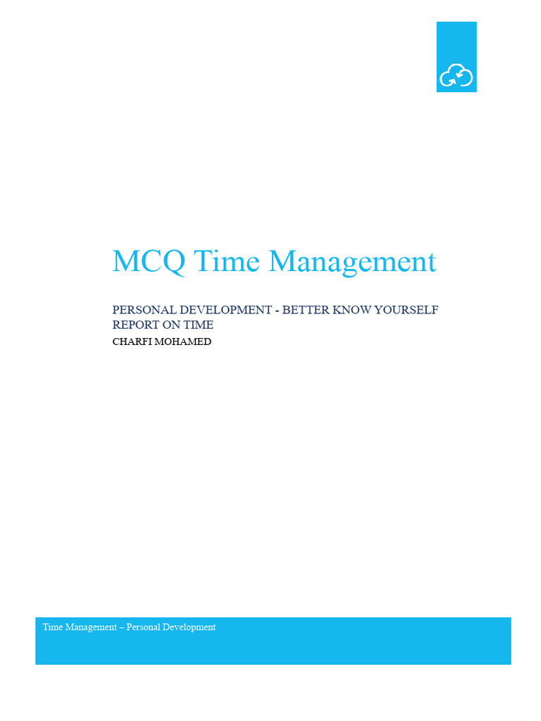 Multiple Choice Questionnaire on Time Management | PDF | Multiple Choice