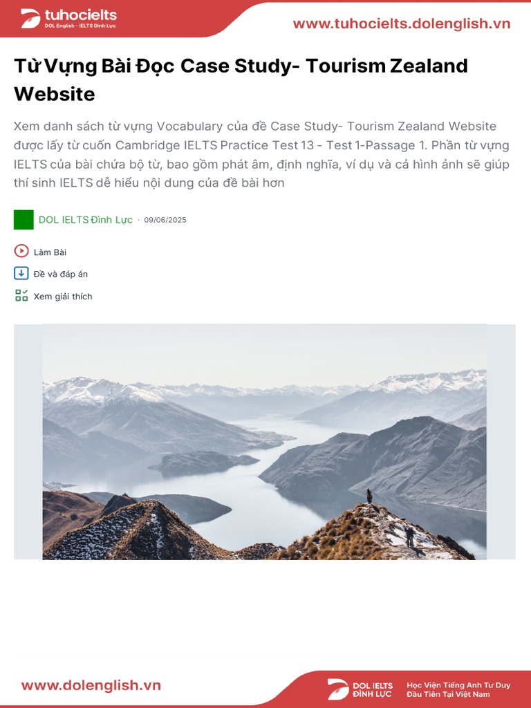 Vocabulary for IELTS Tourism Case Study | PDF
