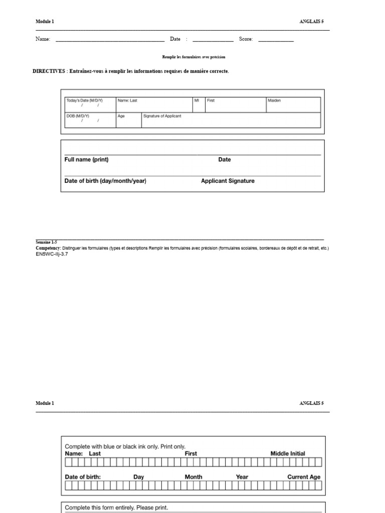 Remplir et distinguer les formulaires | PDF | Services financiers ...