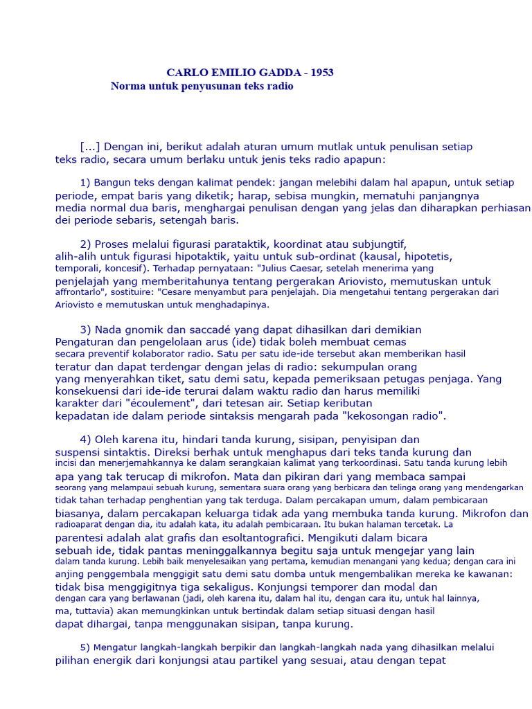 Aturan Penulisan Teks Radio Efektif | PDF