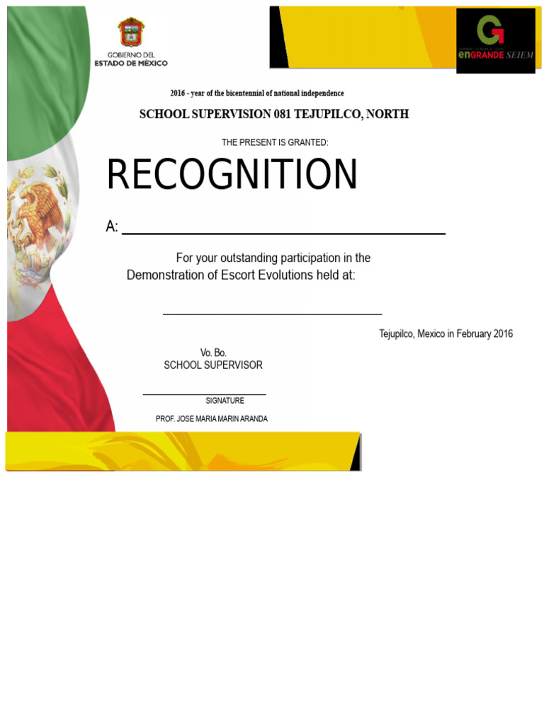 2016 Independence Bicentennial Recognition | PDF