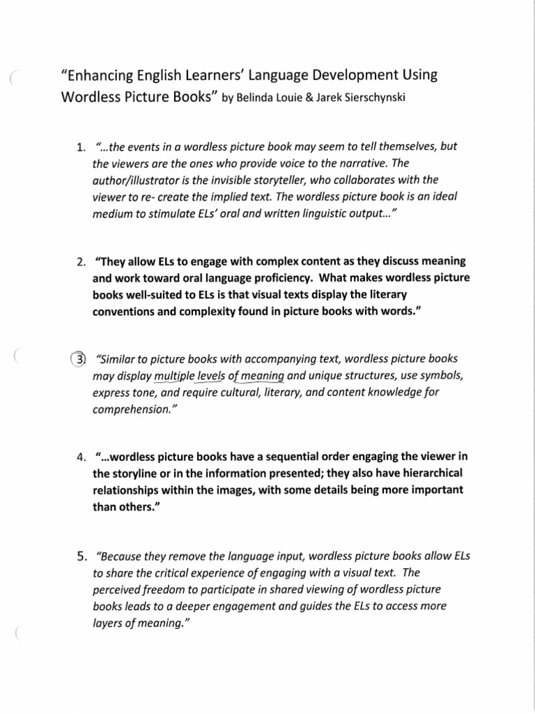 ELD Using Wordless Picture Books | PDF