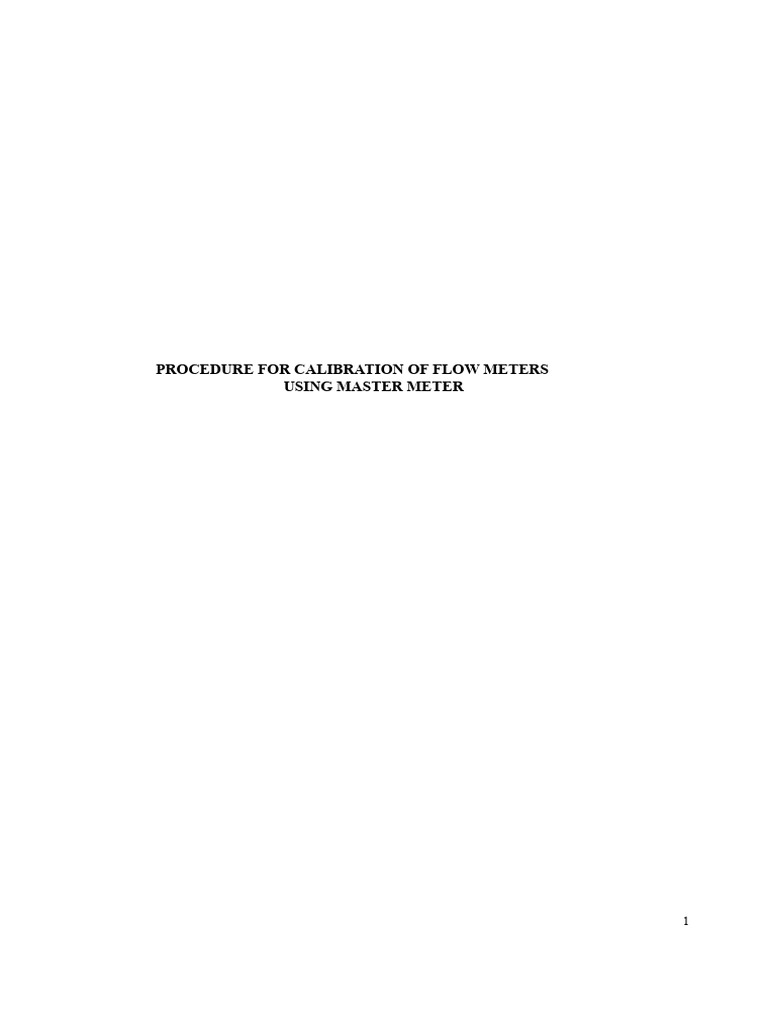 Flow Meter Calibration Procedure | PDF | Calibration | Liquids