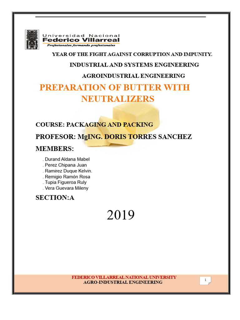 Preparation of Butter With Neutralizer Containers | PDF | Butter | Milk