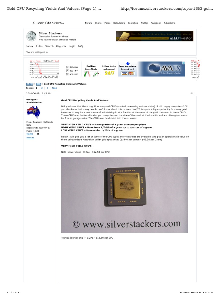 Cpu Scrap Au Recovery | PDF | Intel | Computer Hardware