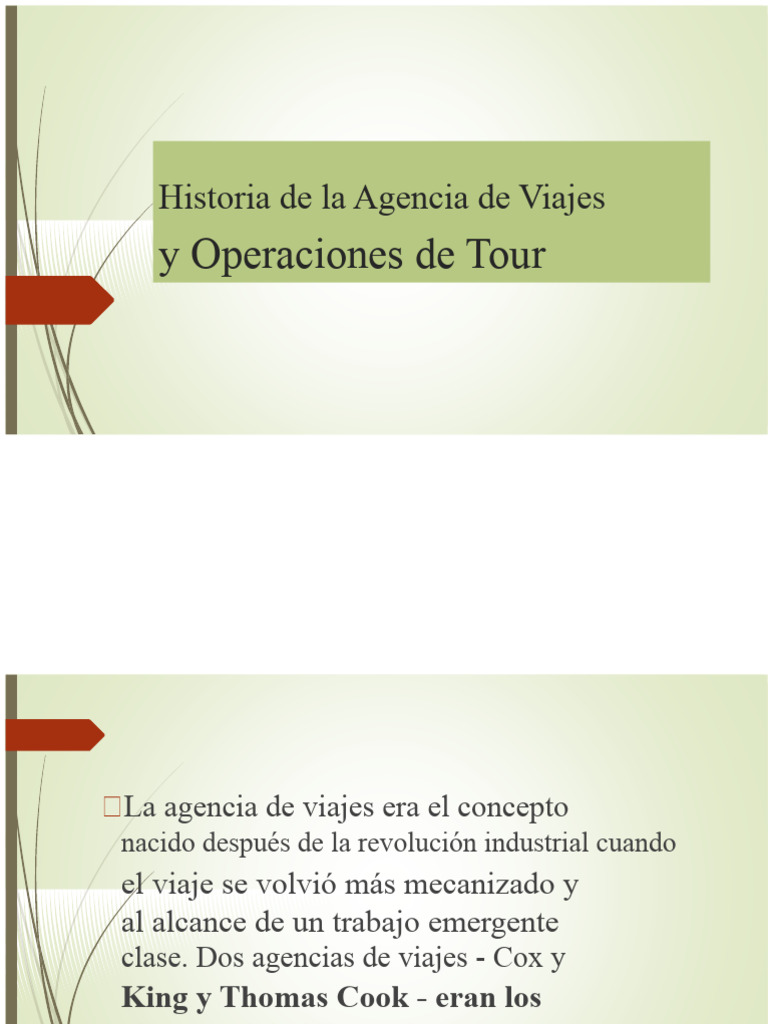 Historia de La Agencia de Viajes y Operaciones Turísticas | PDF ...