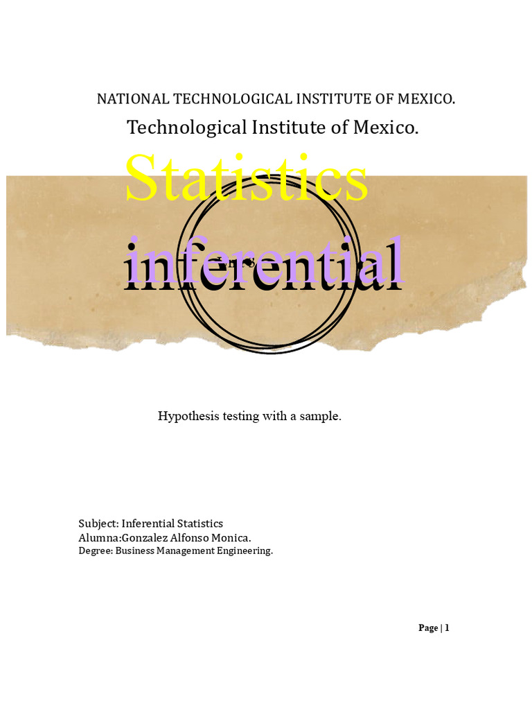 UNIT 3 Inferential Statistics. | PDF | Statistical Significance | Hypothesis