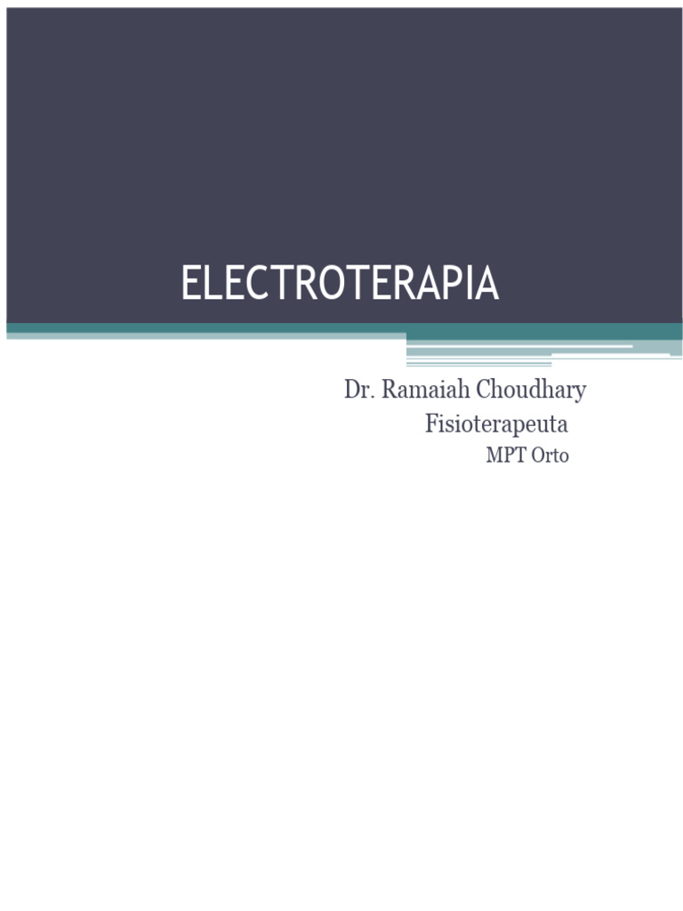 Fundamentos de La Electroterapia | PDF | Electromiografia | Electricidad