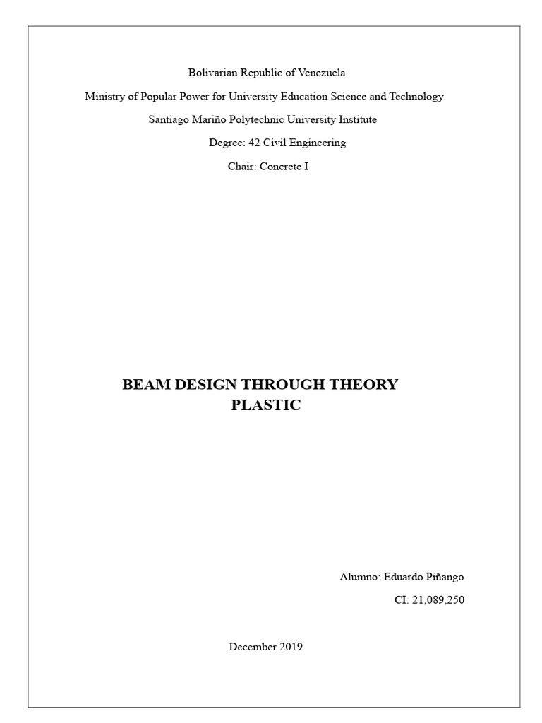 Beam Design Using Plastic Theory PDF | PDF | Beam (Structure) | Bending