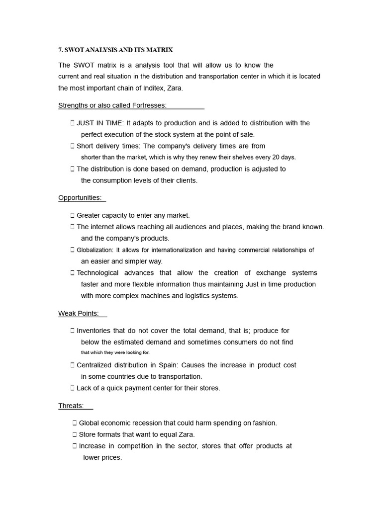 Swot Zara | PDF
