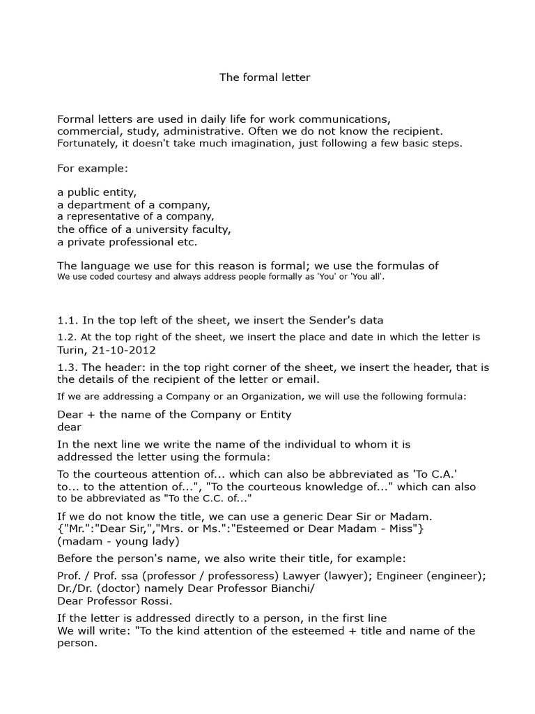 How to Write Formal Letters | PDF | Madam