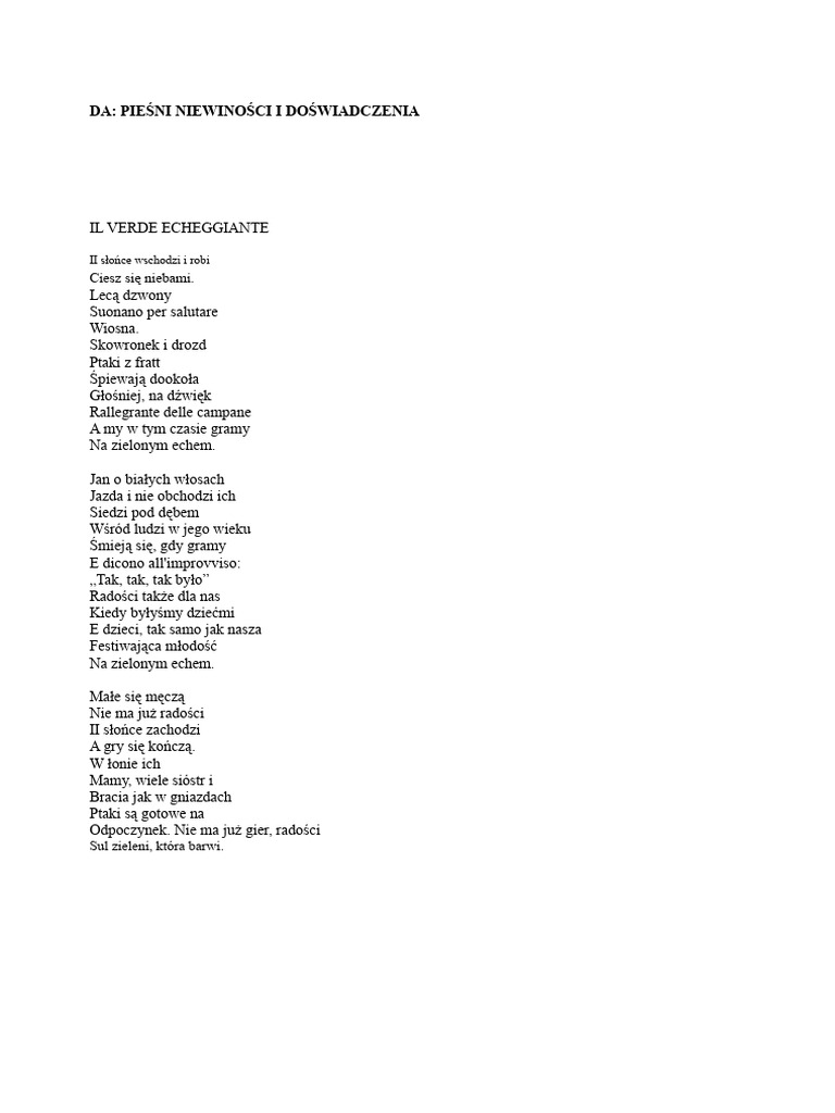 William Blake Wybrane Teksty | PDF