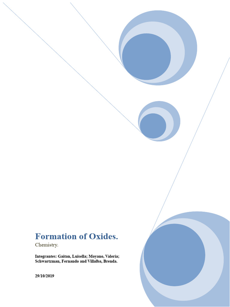 Formation of Oxides | PDF | Oxide | Chemical Compounds