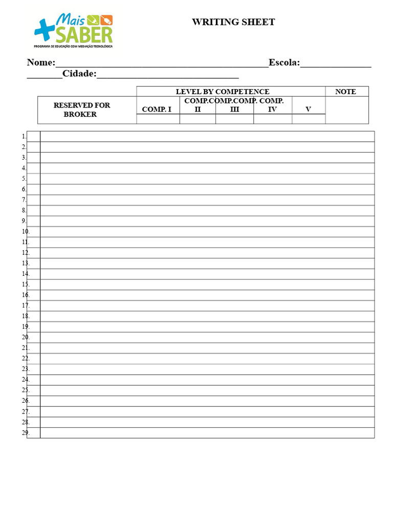 Writing Competence Assessment Sheet | PDF | Semantics | Information