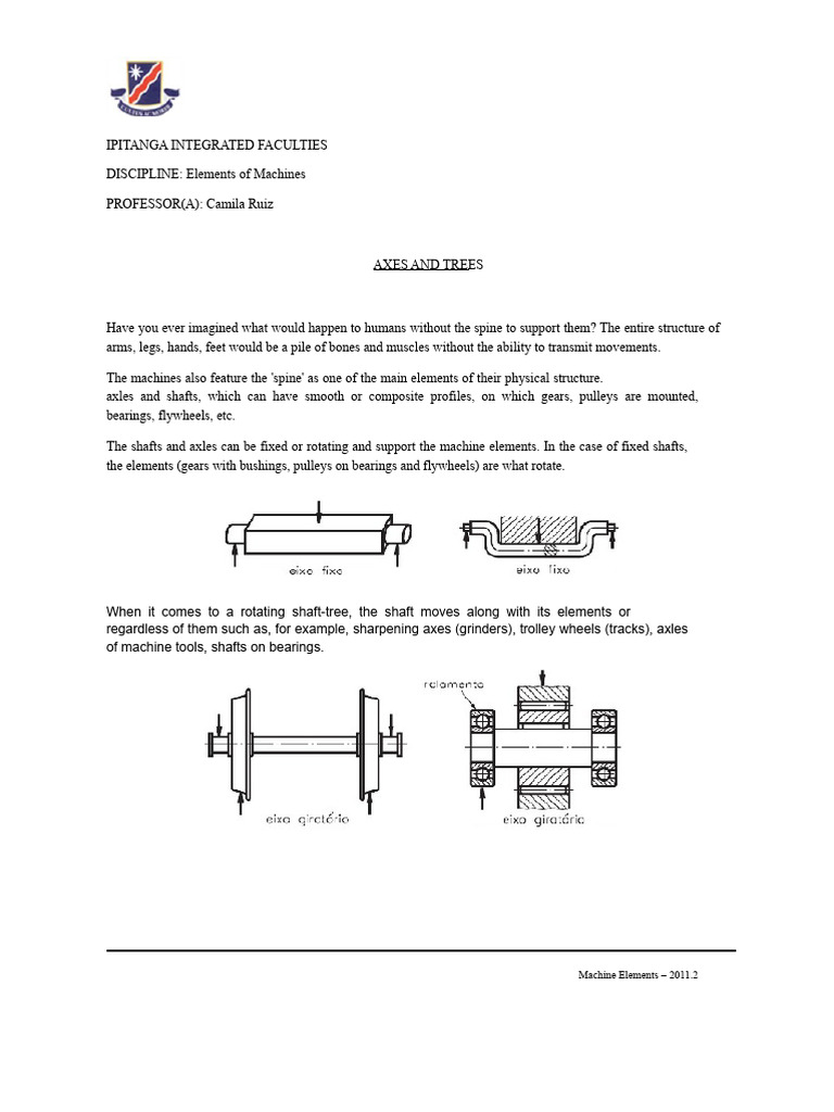 Axles and Shafts in Machine Elements | PDF | Axle | Machines
