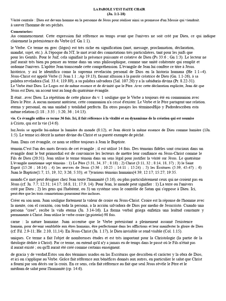 Jésus, le Verbe fait chair : Promesse divine | PDF | Logos ...