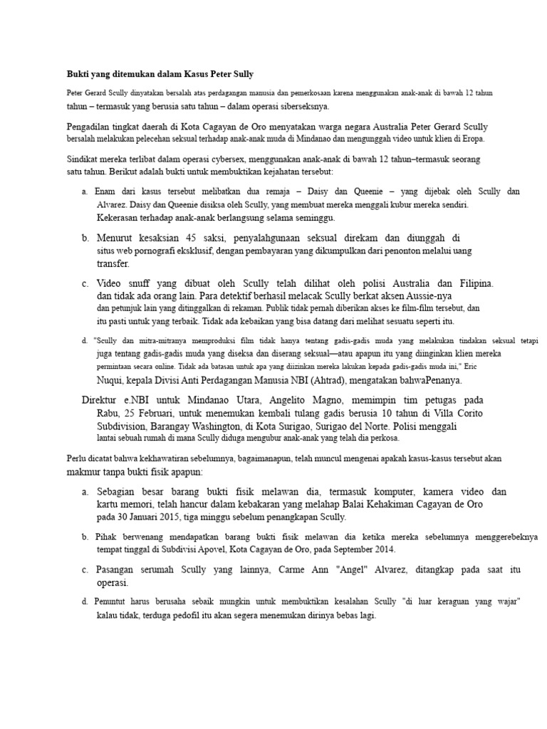Bukti Ditemukan Dalam Kasus Peter Scully | PDF