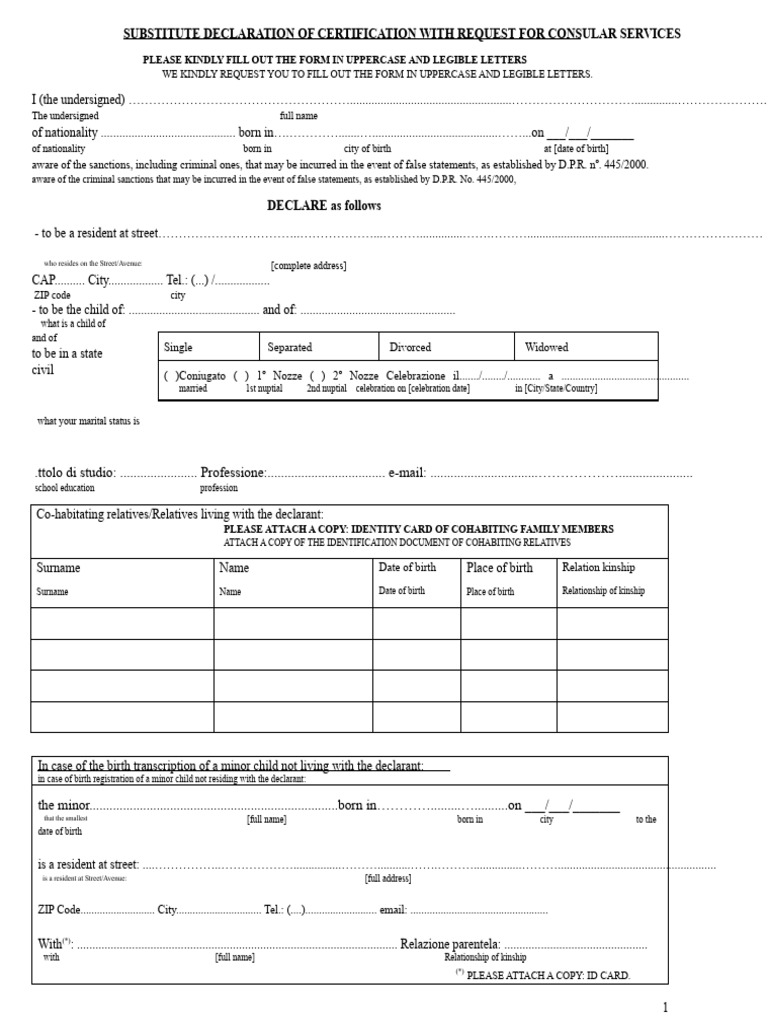 Substitute Declaration of Certification 2019 | PDF | Identity Document | Birth Certificate