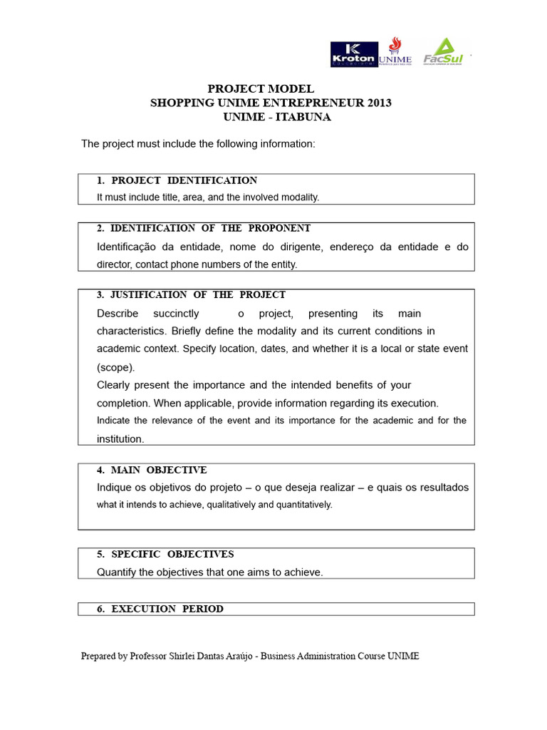 Project Model For The Entrepreneur Fair 2013.1 | PDF | Target Audience