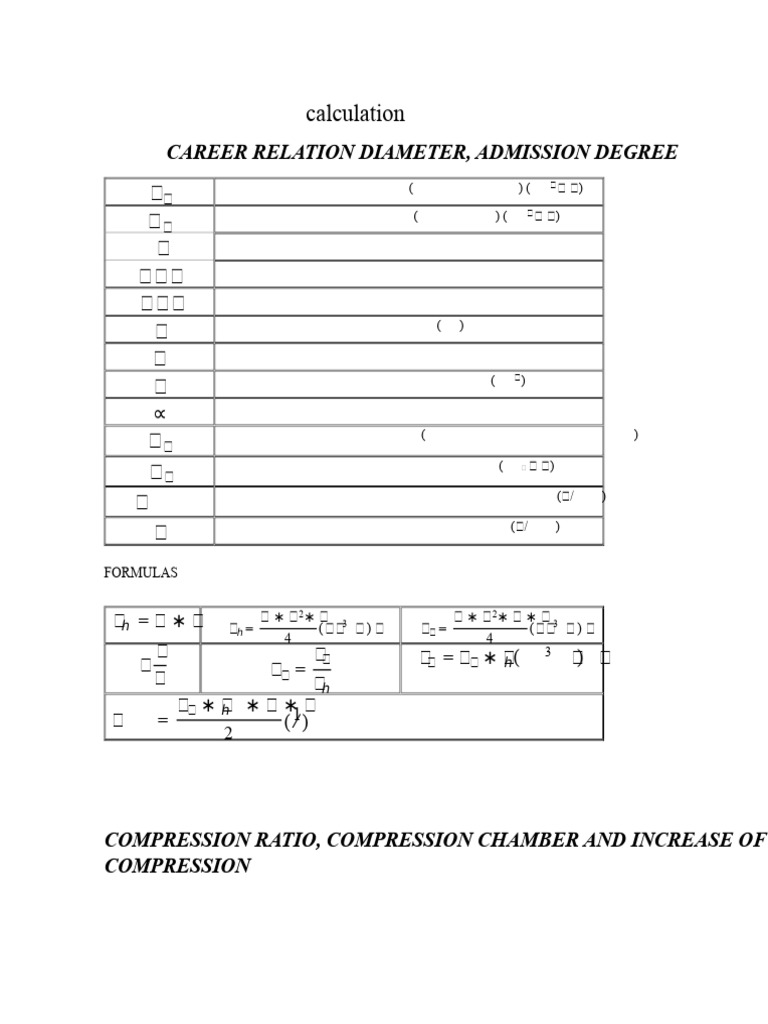 Engine Calculation Form | PDF | Engines | Torque