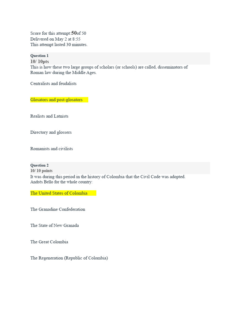 Legal Foundation Test 1 | PDF