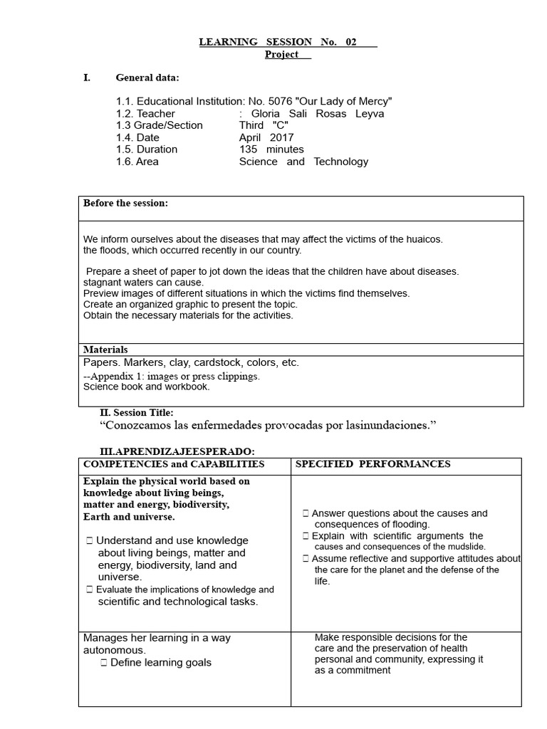 SESSION NO. 1 SCIENCE. PROJECT Flood Diseases Finished 2017 | PDF ...