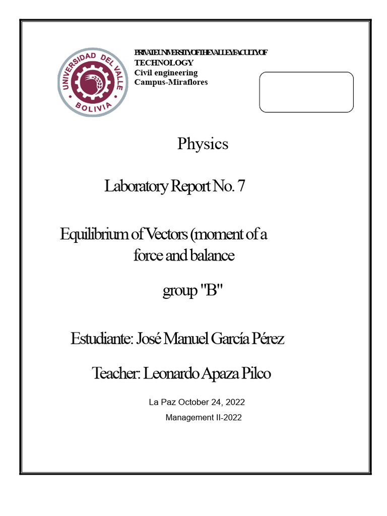 Equilibrium of Vectors in Physics Lab | PDF | Force | Acceleration