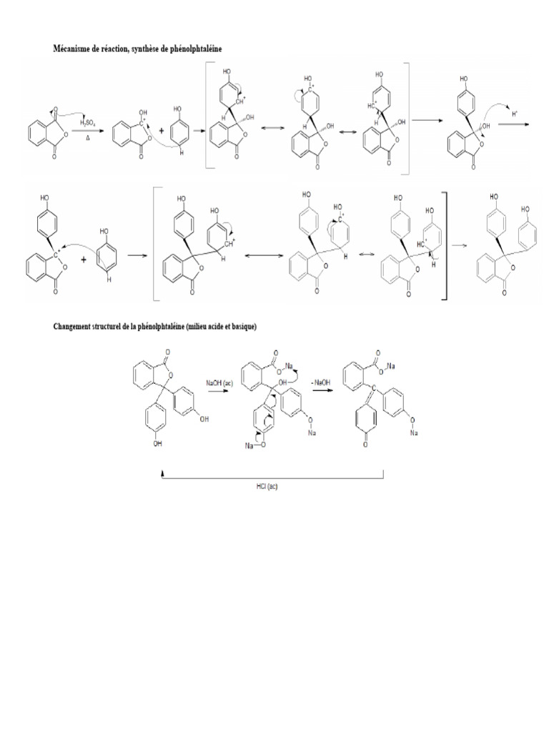 Mécanismes de Réaction FENOLPHTALÉINE ET FLUORESCEINE PDF | PDF