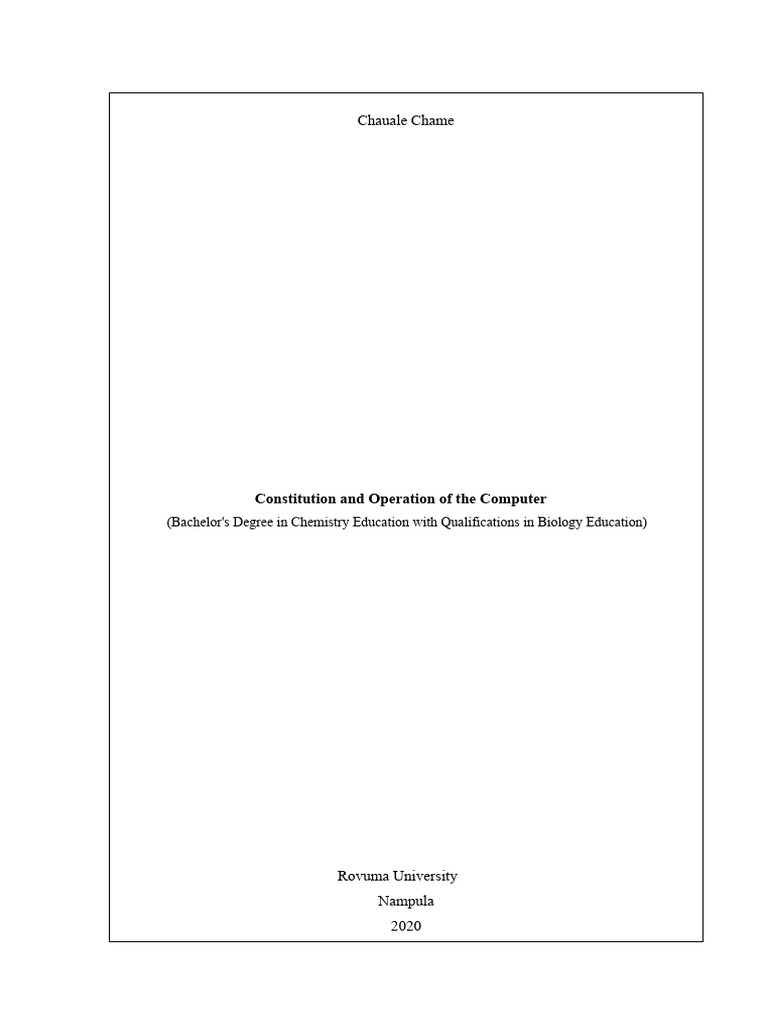 Constitution and Operation of The Computer | PDF | Computer Data ...